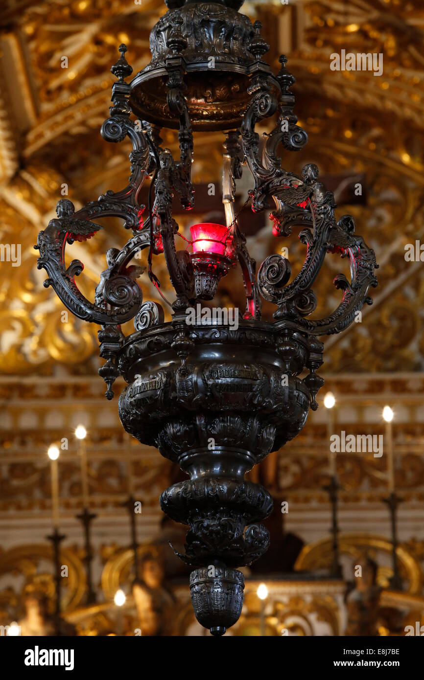 Tabernacle light in Sao Francisco's church, Pelourinho, Salvador Stock ...