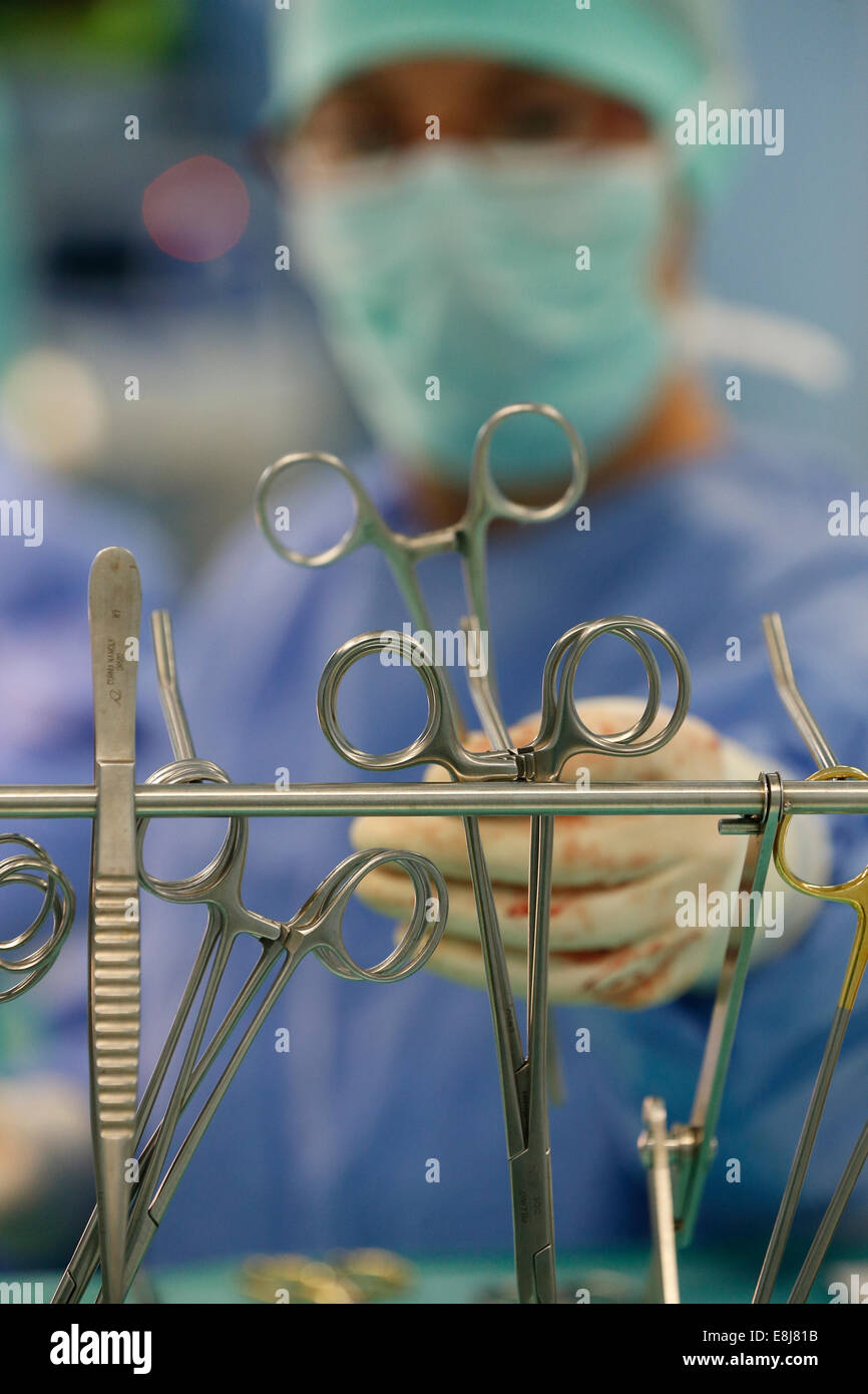 Brazzaville Hospital. Operating theater. Specialized medical assistant ...