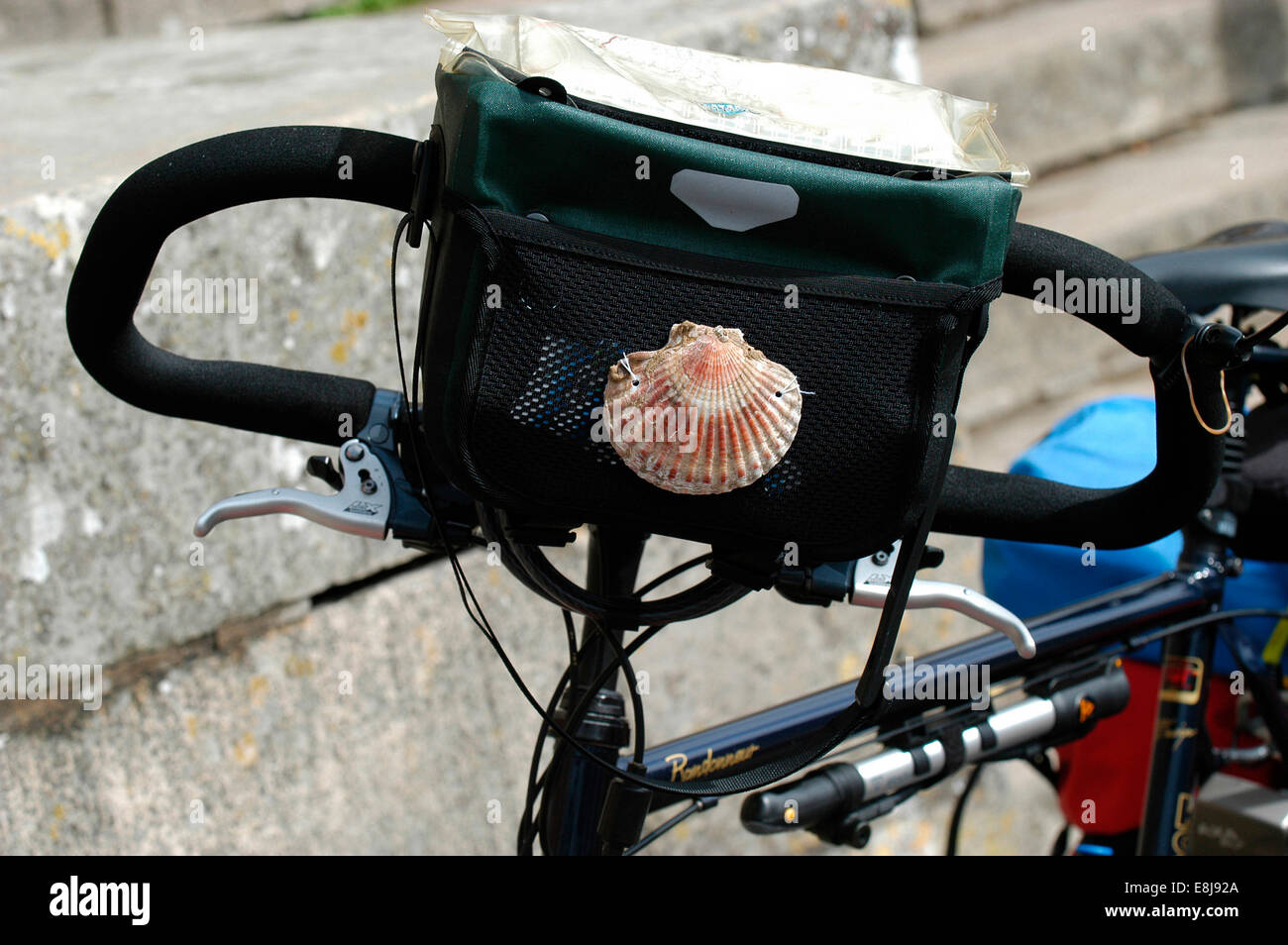 Santiago pilgrim's bike Stock Photo - Alamy