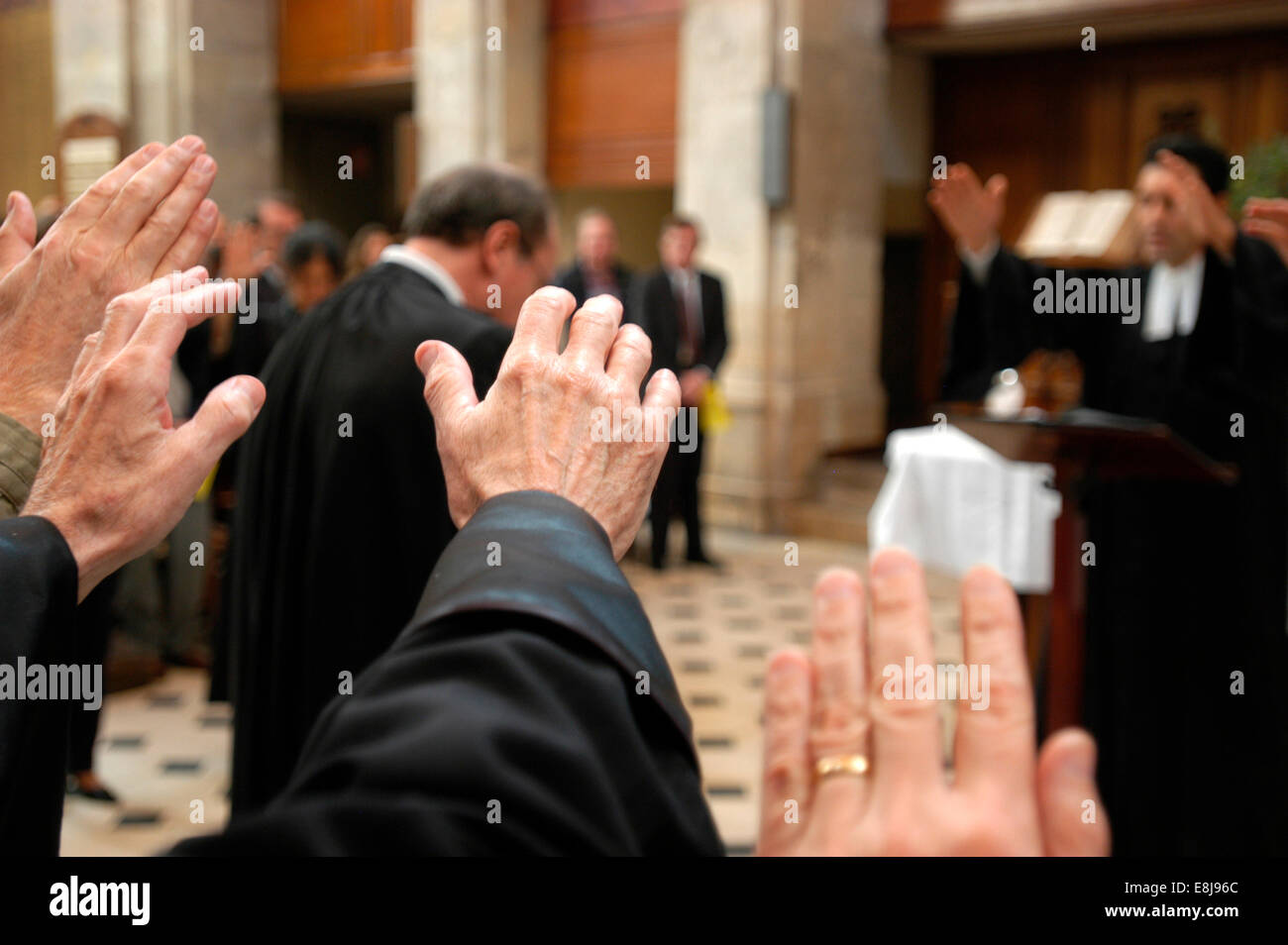 Welcoming a new pastor Stock Photo - Alamy