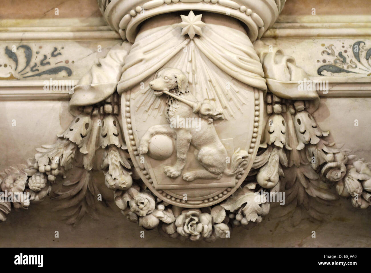 Symbol of the Dominicans. Church of St Peter and Paul Stock Photo - Alamy