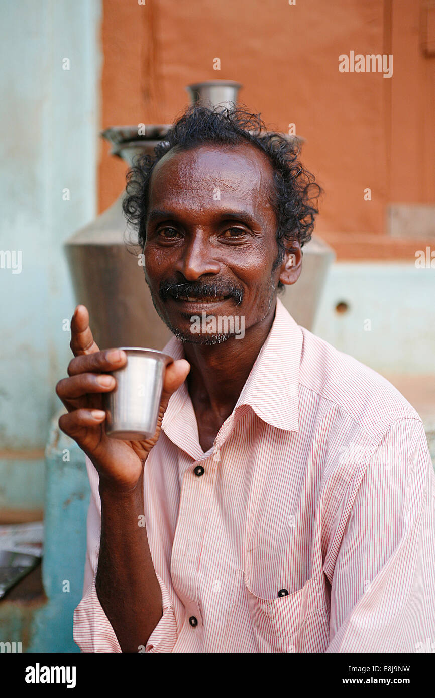 Man drinking tea Stock Photo - Alamy