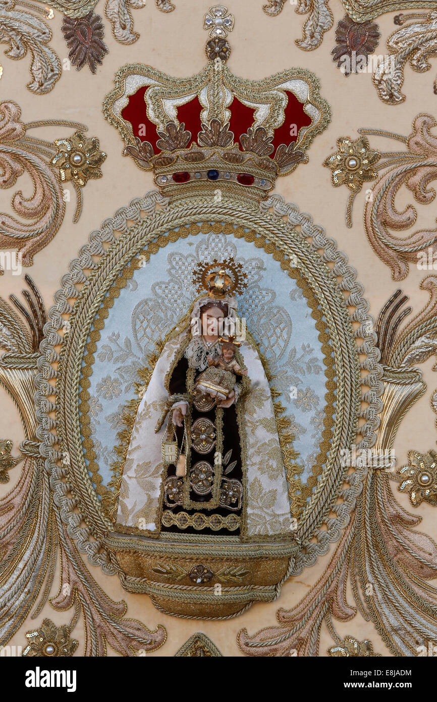 Detail of a catholic procession banner Stock Photo - Alamy