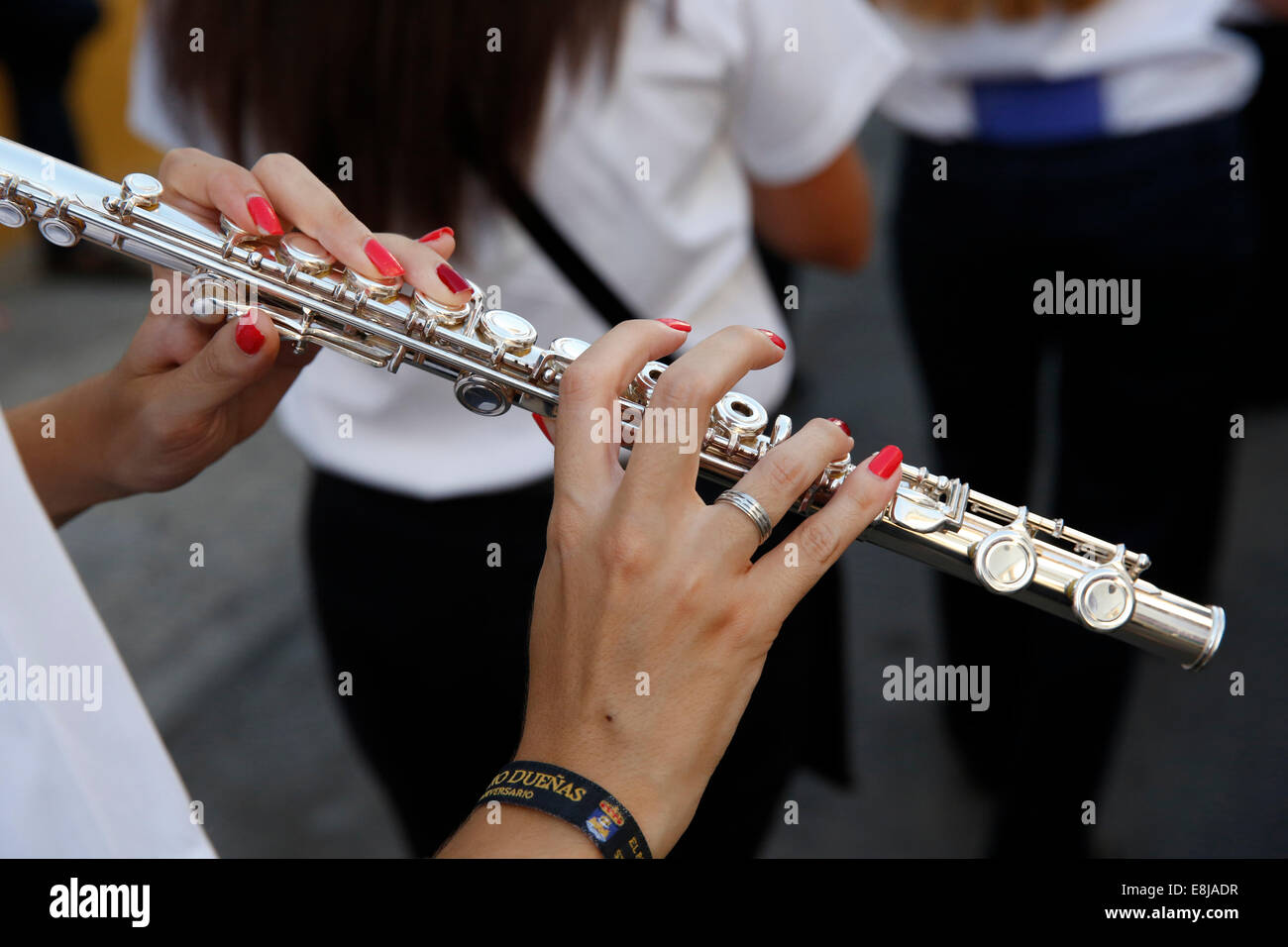Catholic procession - marching band Stock Photo - Alamy