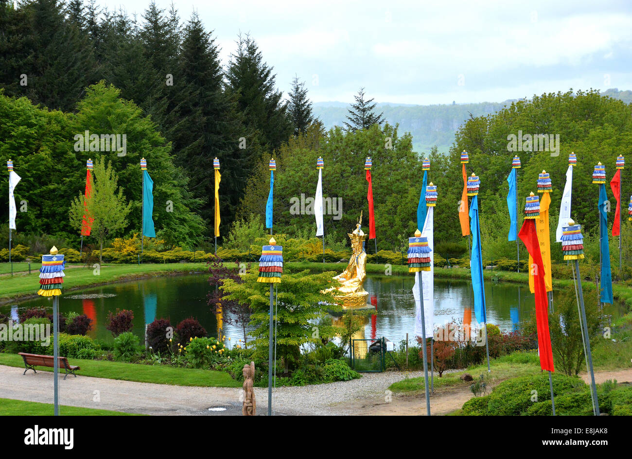 Lerab Ling buddhist monastery prayer flags Stock Photo - Alamy