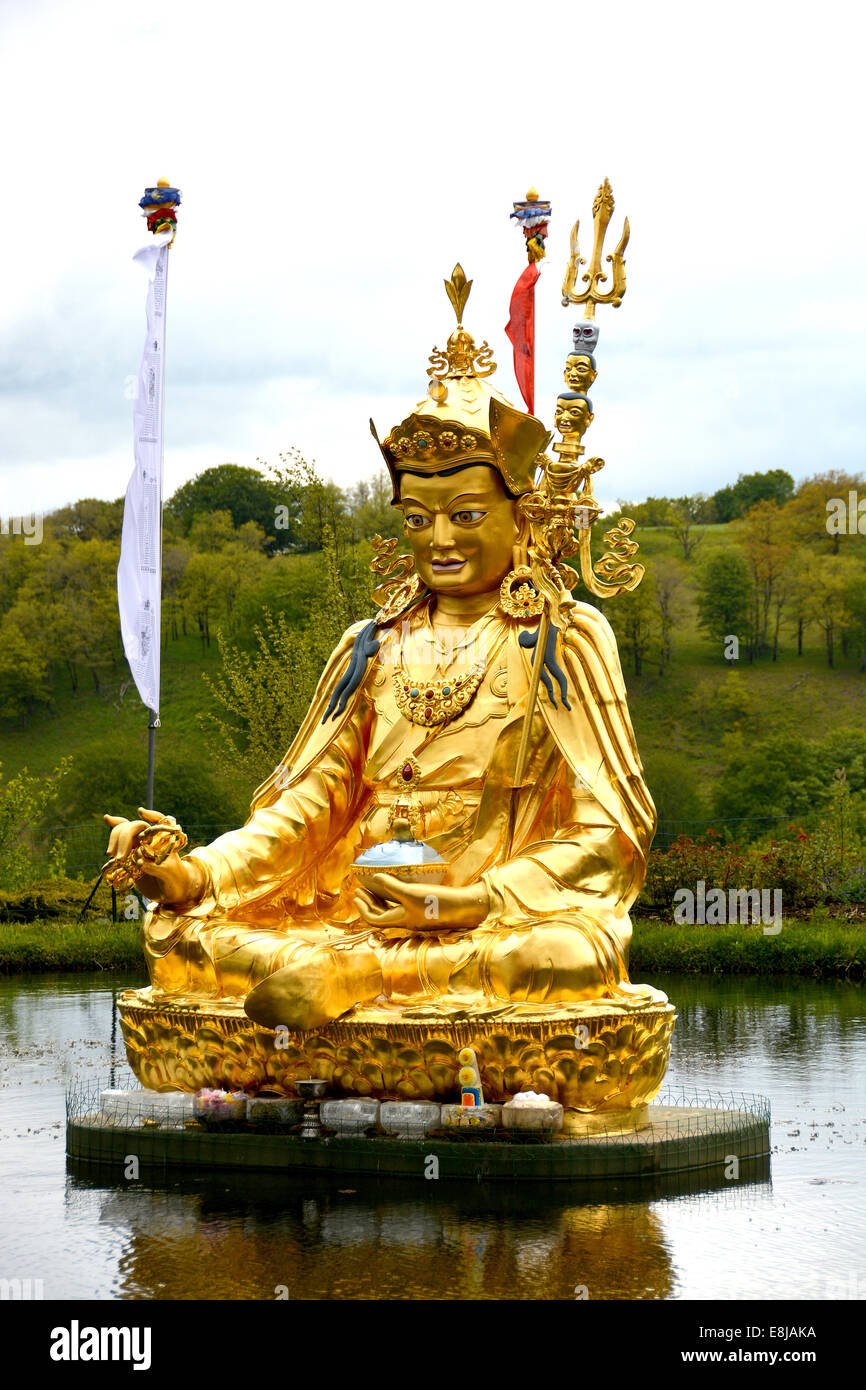 Padmasambhava statue in Lerab Ling buddhist monastery Stock Photo - Alamy