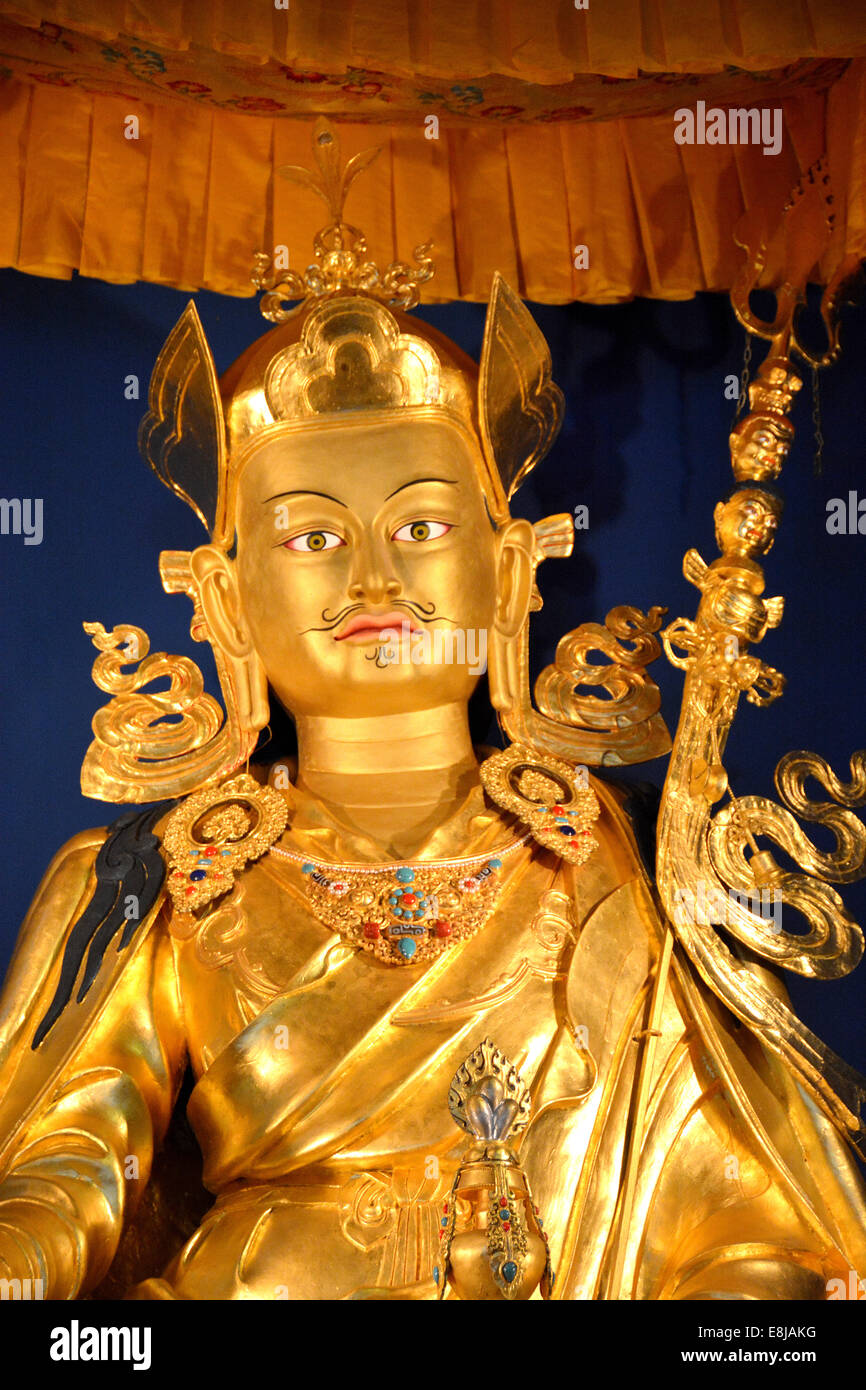 Padmasambhava statue in Lerab Ling buddhist monastery Stock Photo - Alamy