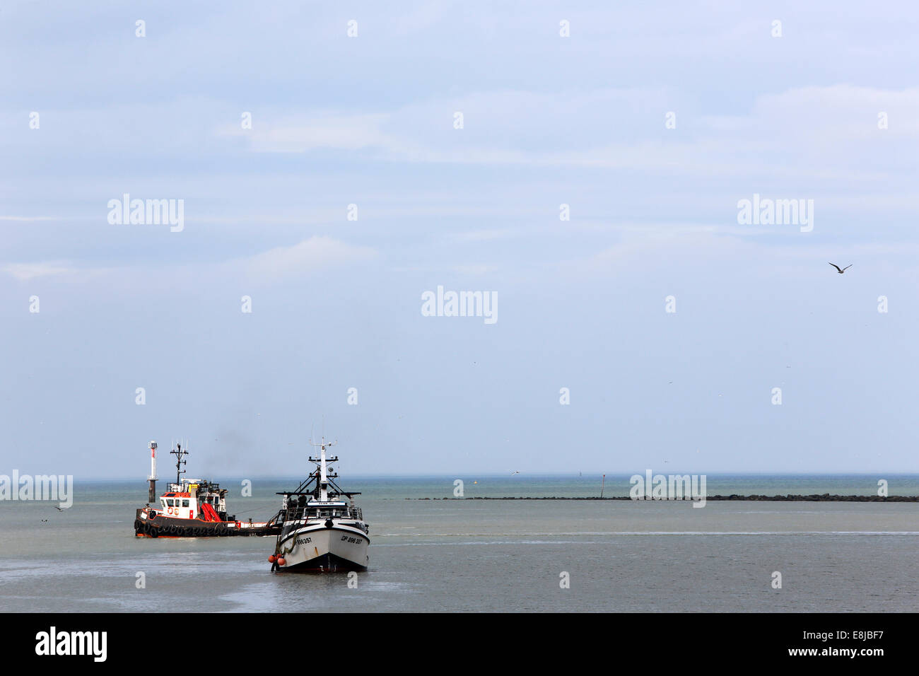 Boats on the French Channel Stock Photo - Alamy