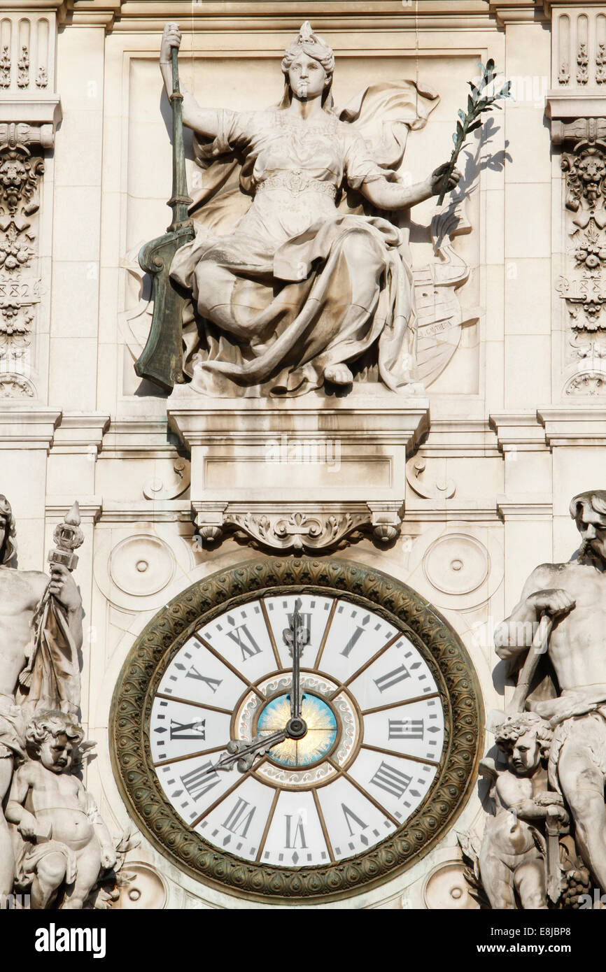 Paris city hall clock Stock Photo - Alamy