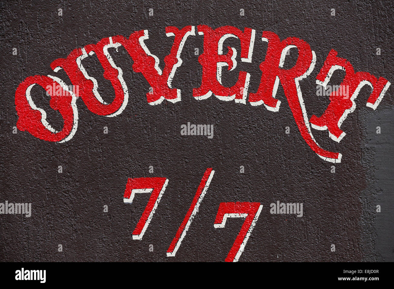 Open seven days a week sign Stock Photo - Alamy