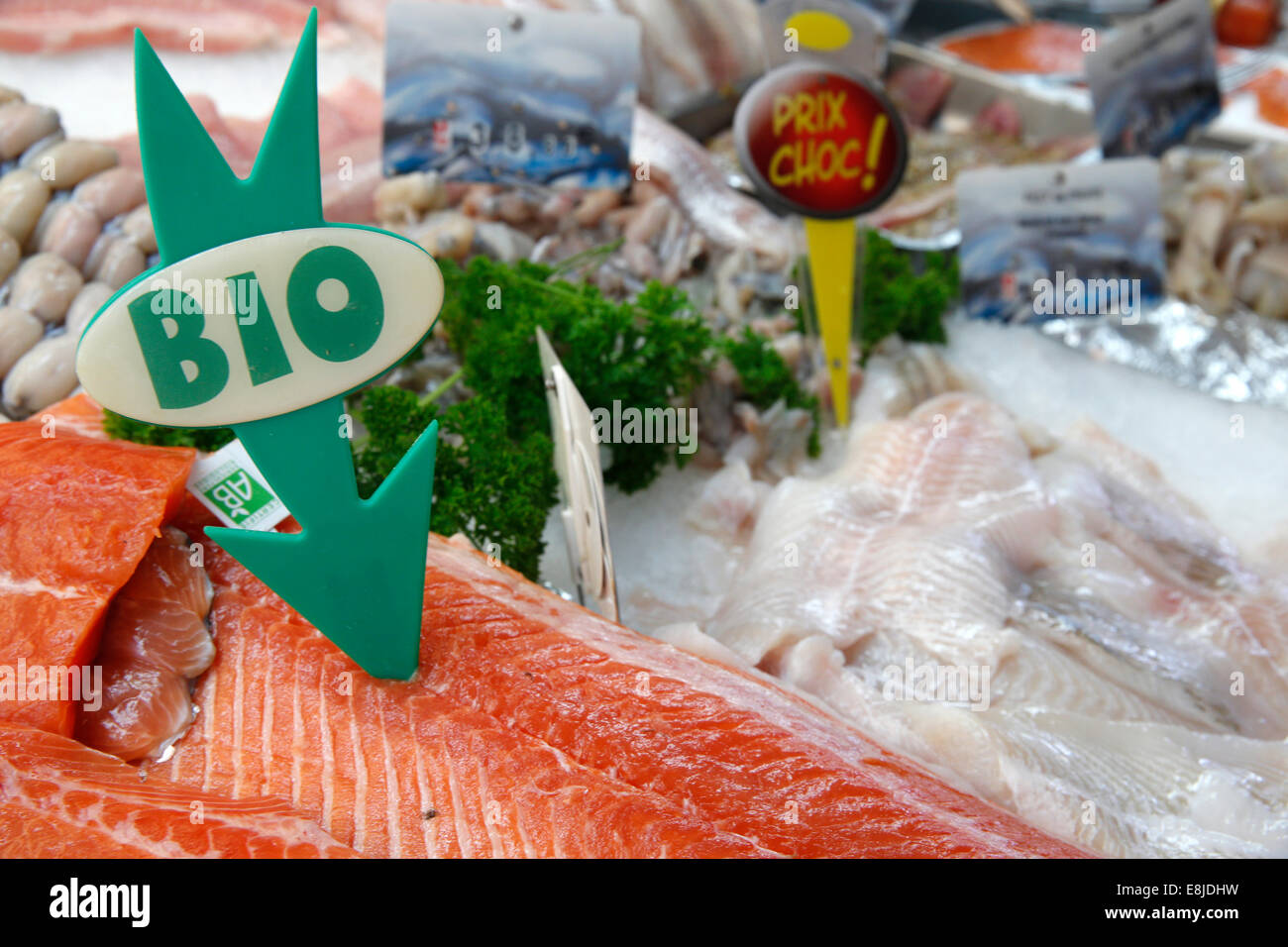 Fish store. Salmon Stock Photo - Alamy