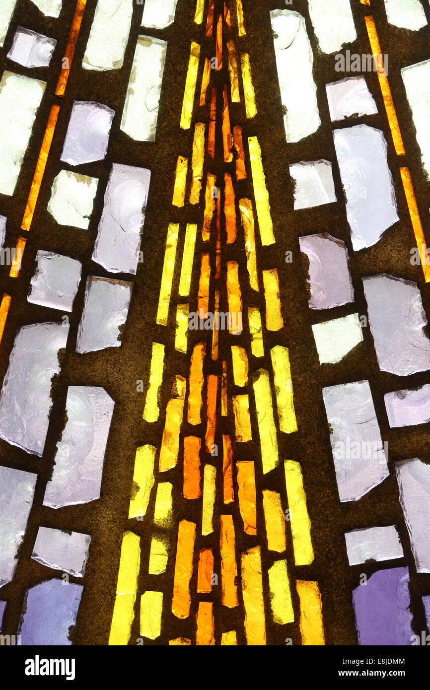Holy Sacrament church. Stained glass window Stock Photo - Alamy