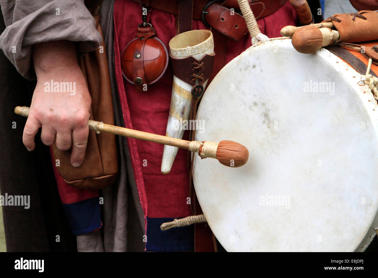 Drumming. Medieval music. The medieval festival of Provins Stock Photo ...