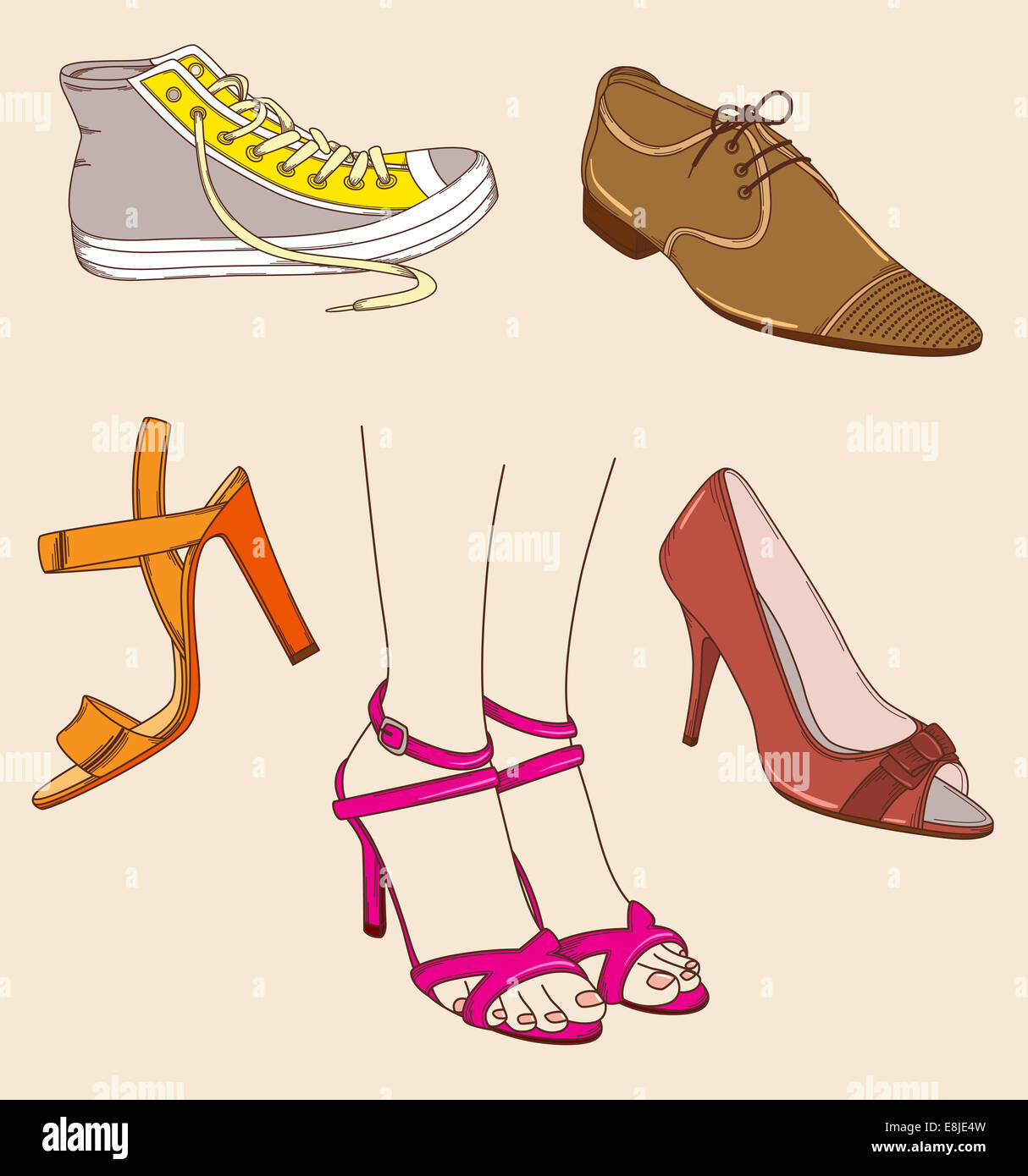 Fashion shoe drawing hi-res stock photography and images - Alamy