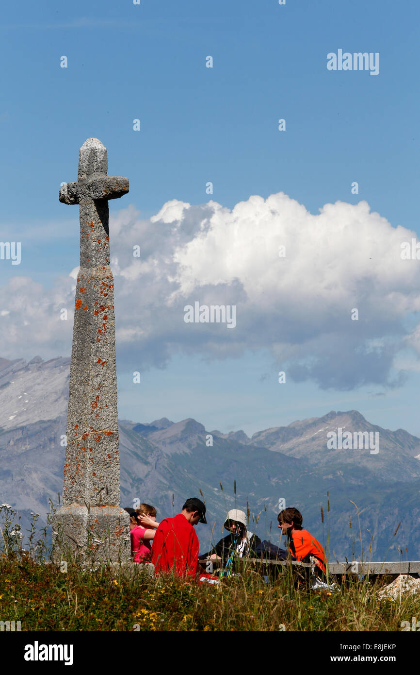 Cross in the Alps Stock Photo - Alamy