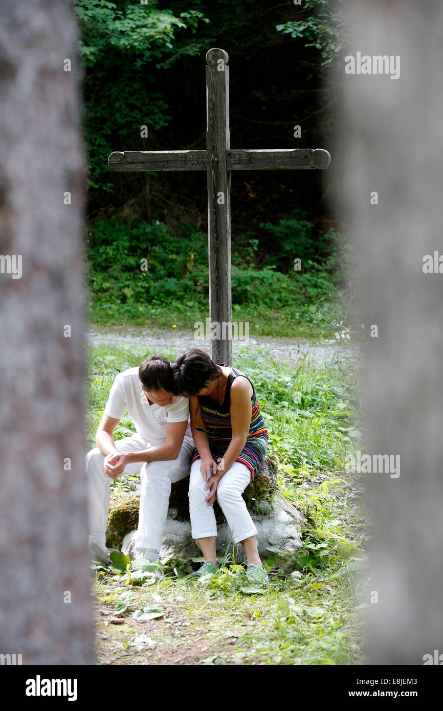 People Praying Together Outside