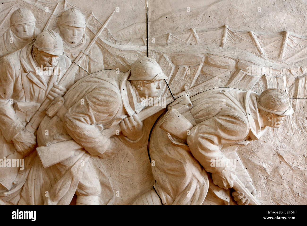 Detatil of a World War I memorial relief sculpture (plaster, 1922 by ...