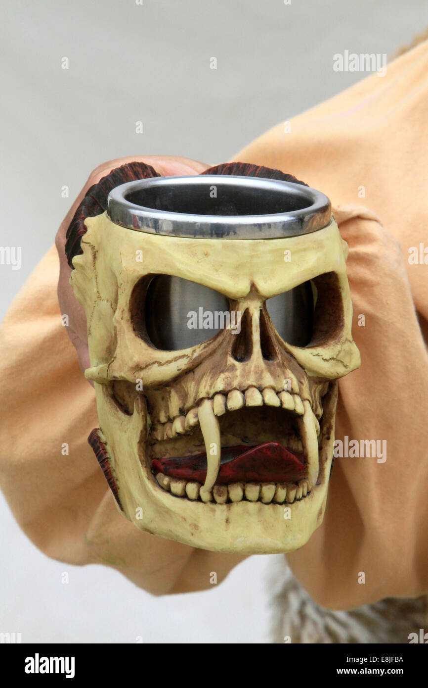 Skull on a mug Stock Photo - Alamy