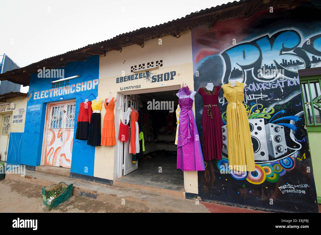 RWANDA, KIGALI: Shop fronts are often very colorful Stock Photo - Alamy