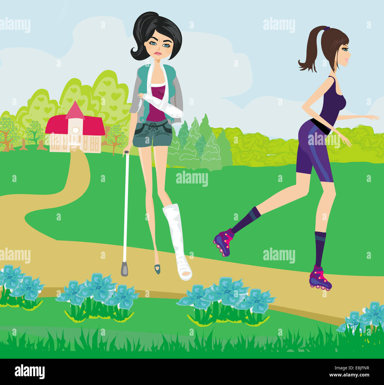 Teen girl character sad hi-res stock photography and images - Alamy