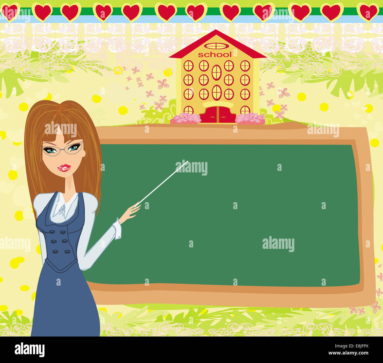 abstract frame school - teacher and blackboard Stock Photo - Alamy