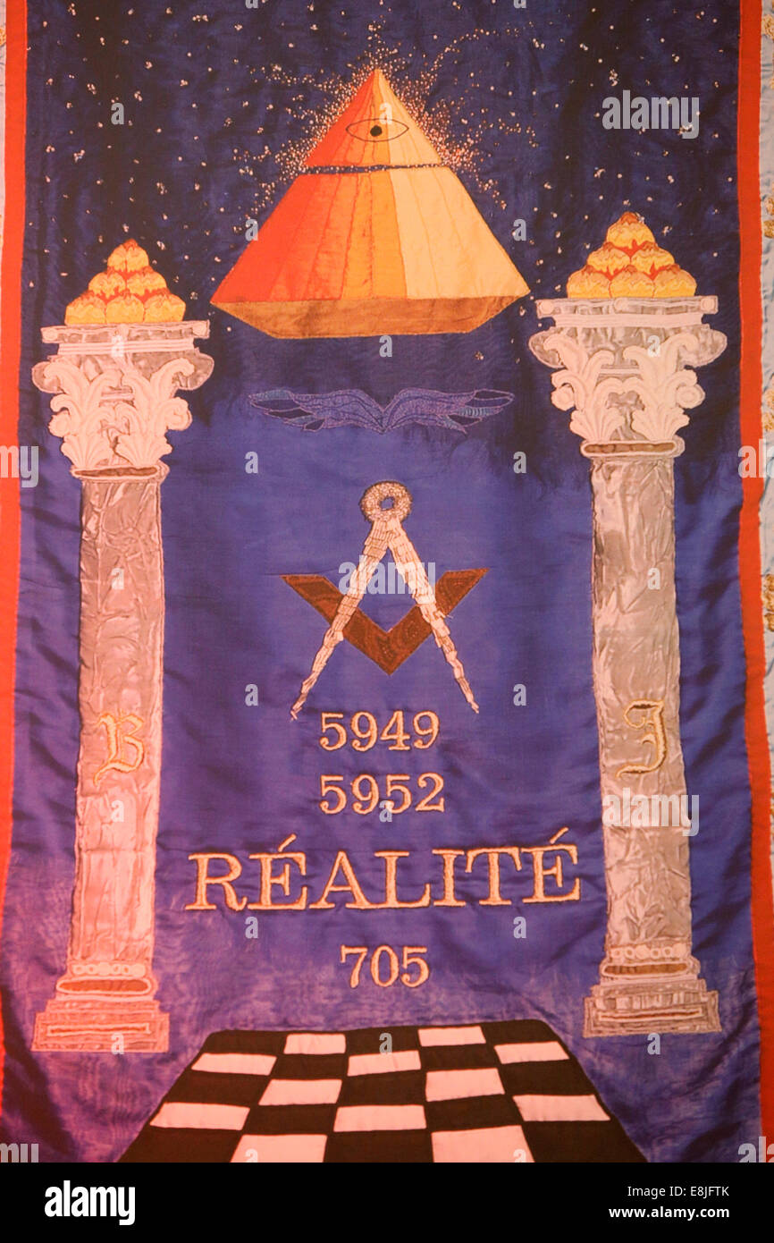 Grande Loge de France. Masonic banner Stock Photo - Alamy