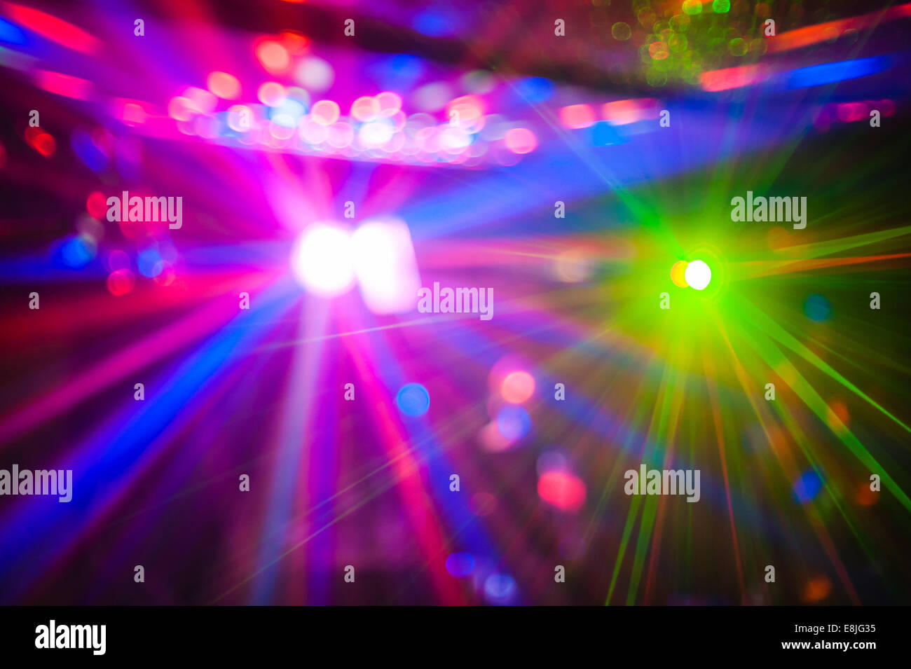 Color disco club light with special effects and laser show Stock Photo ...