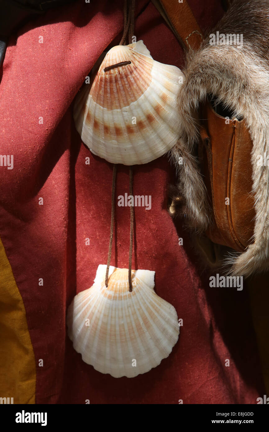 Scallop shells. Symbol of Way of St. James pilgrims. Saint-Jacques-de ...