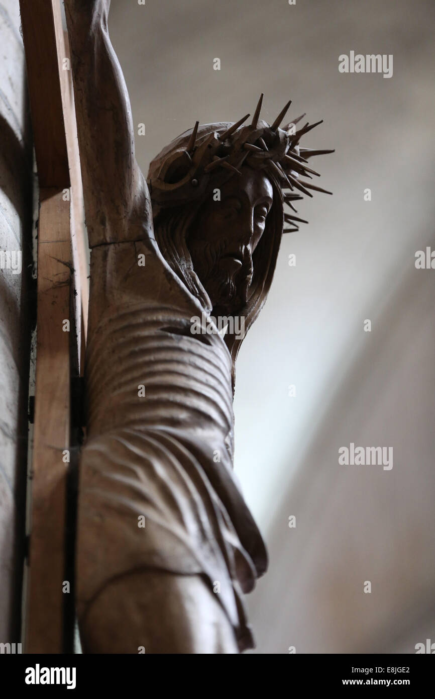 Cross with christ crucified art hi-res stock photography and images - Alamy