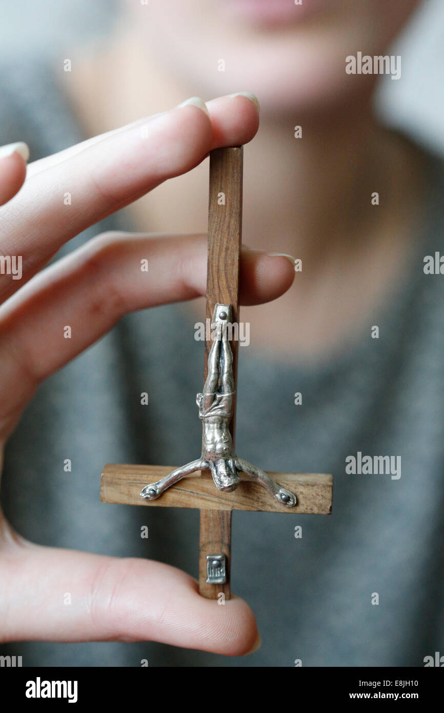 Floral Inverted Cross