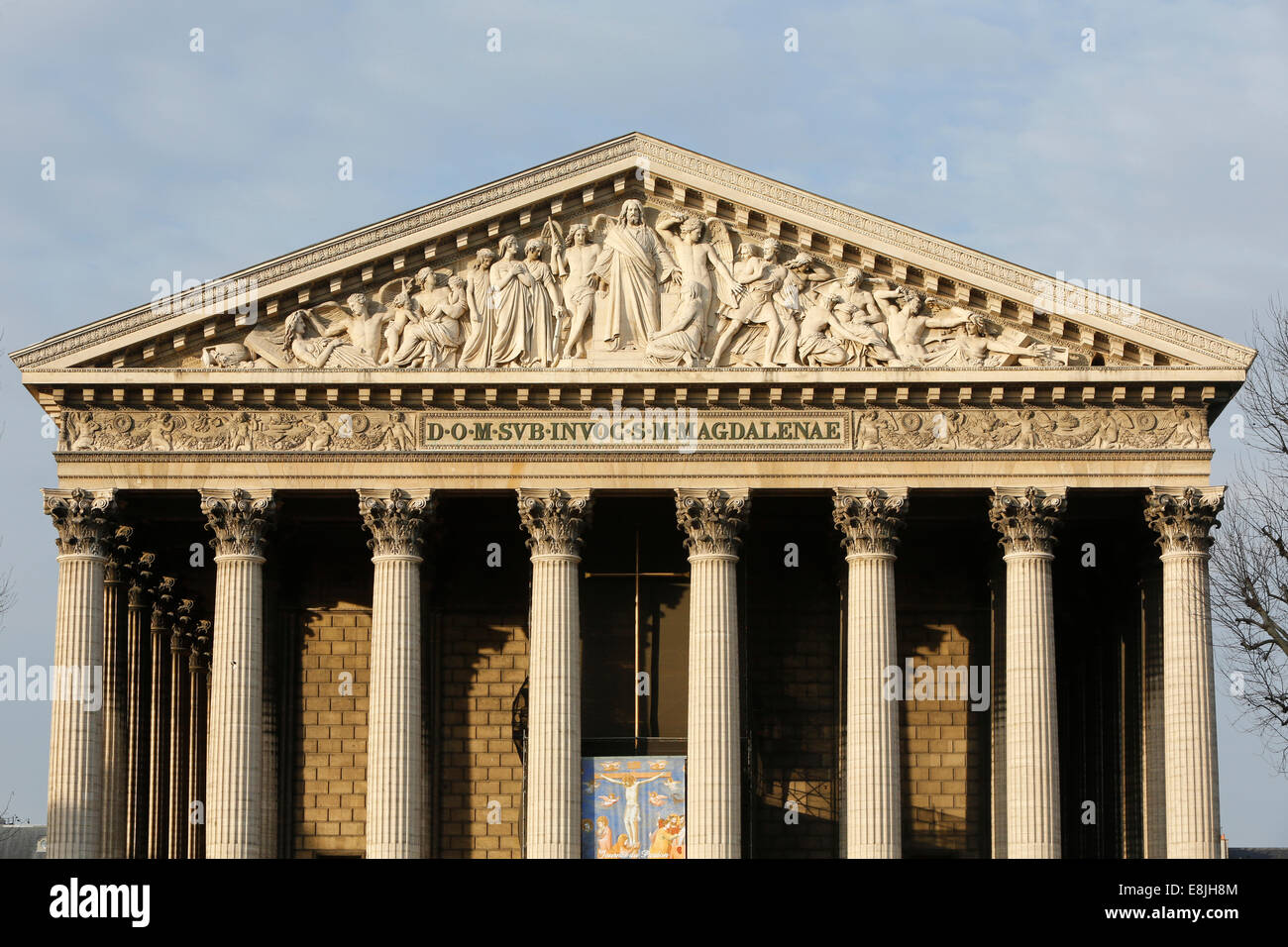 Sainte-Marie-Madeleine church, known as La Madeleine. Pediment and ...