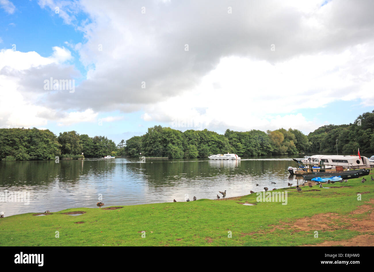 A view of Salhouse Broad on the Norfolk Broads, England, United Kingdom ...
