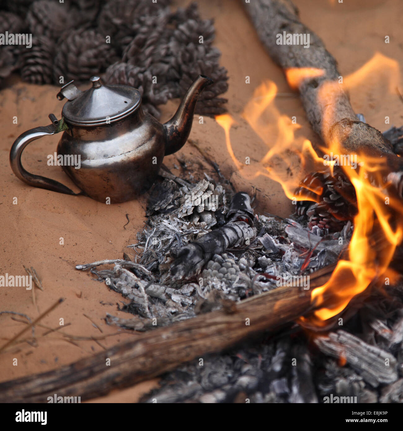 Teapot and fire Stock Photo - Alamy