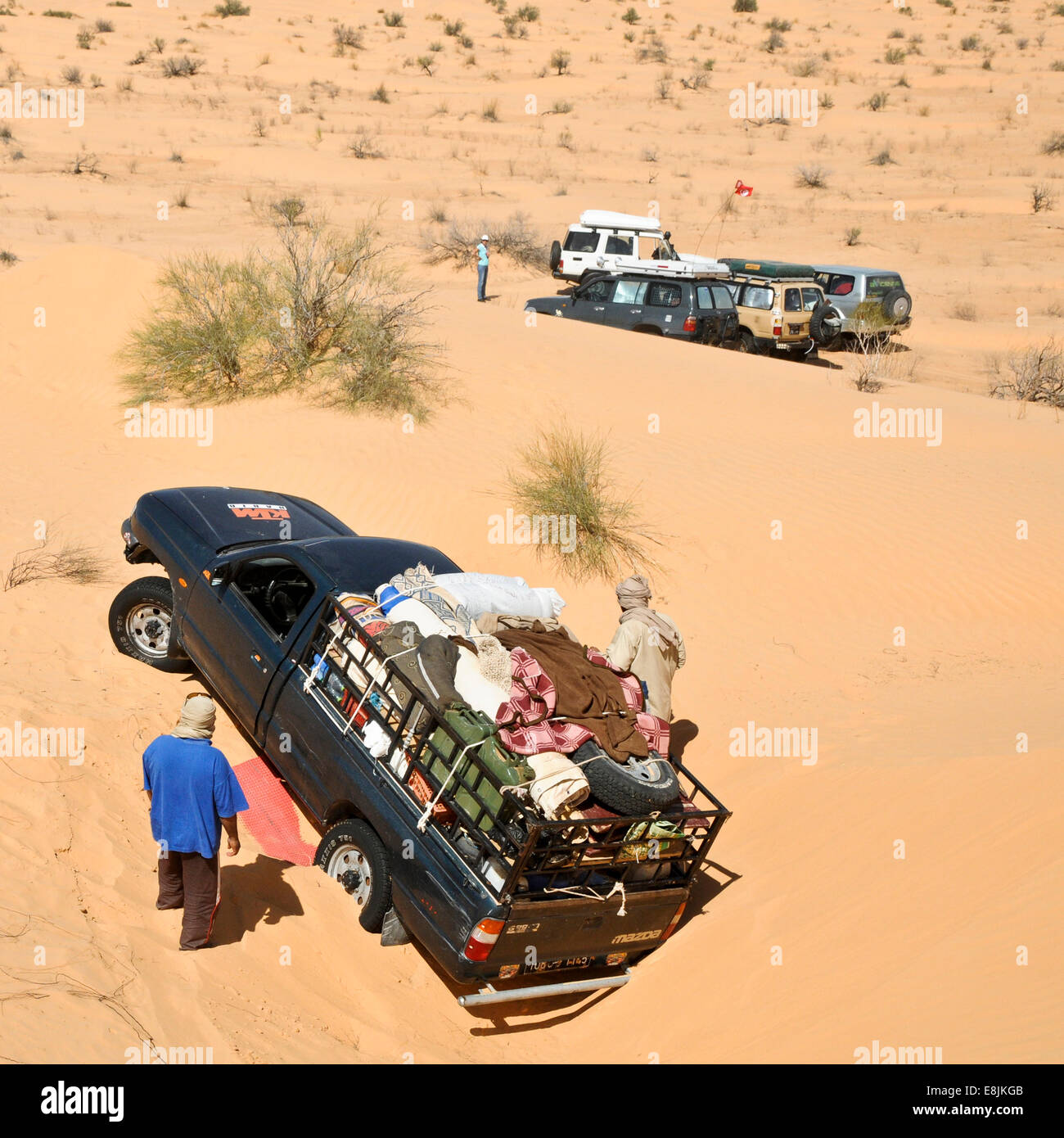 Vehicles in the desert Stock Photo - Alamy
