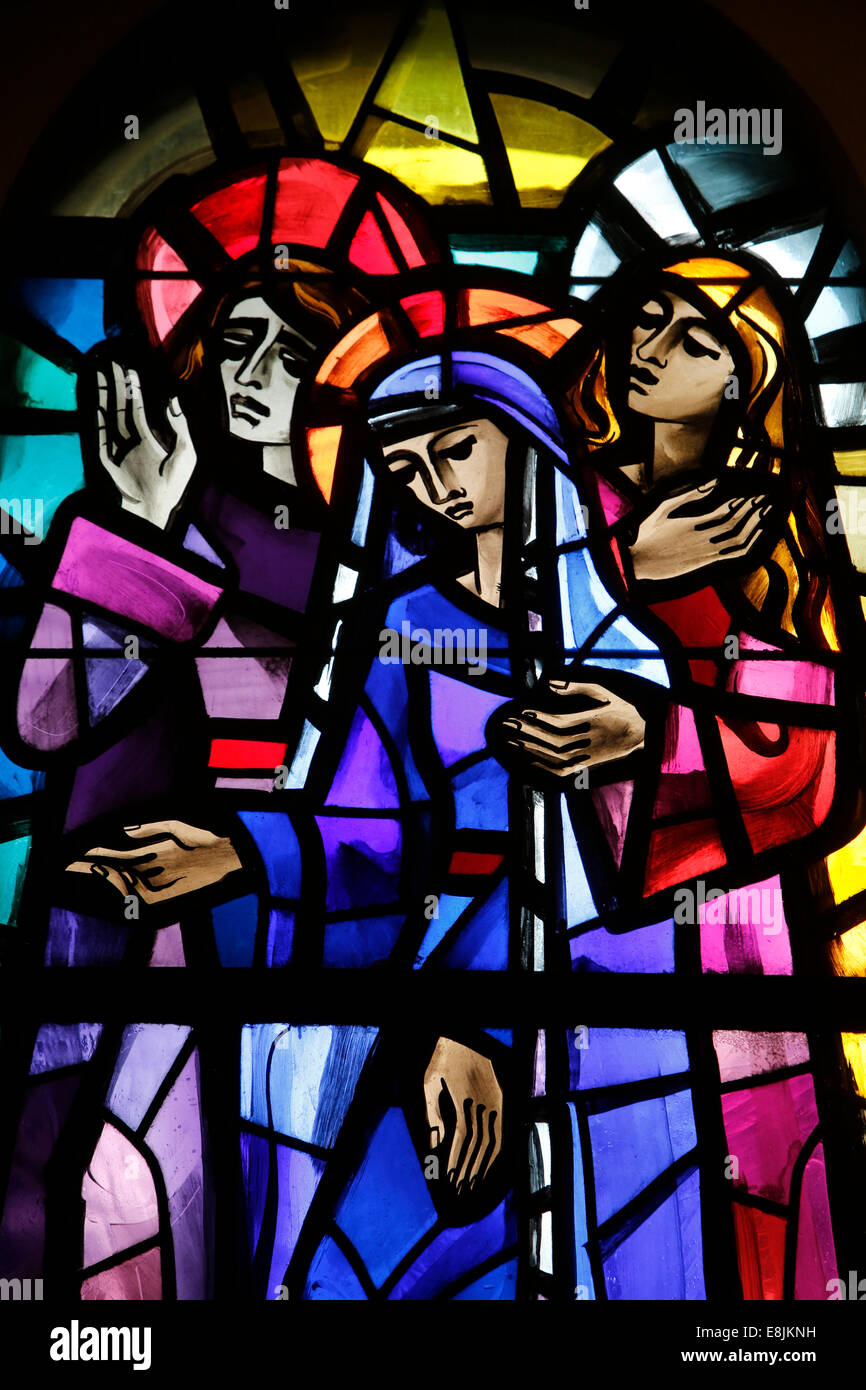 Stations Of The Cross Stained Glass High Resolution Stock Photography ...