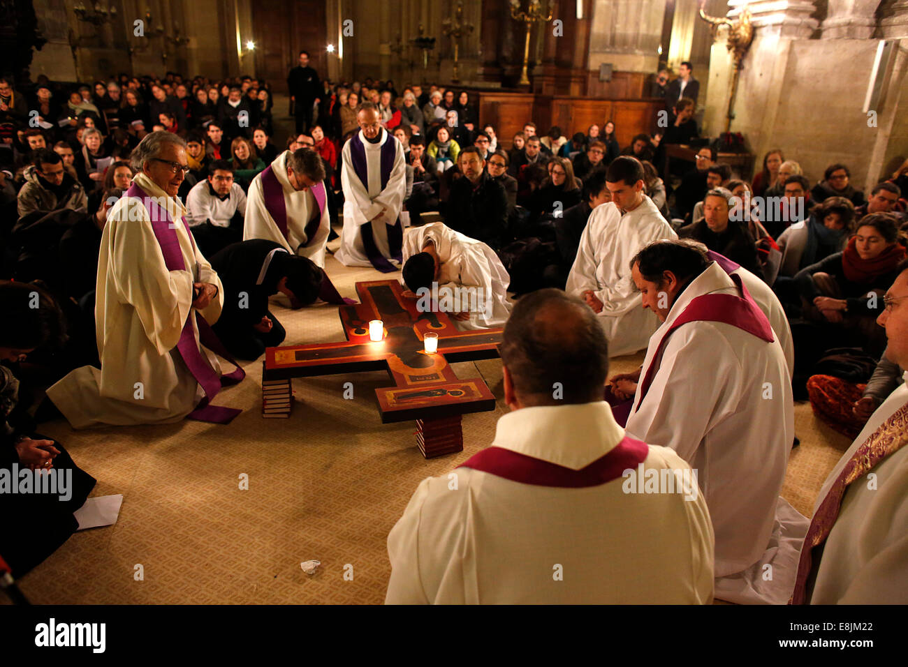 Christian prayer vigil organised by the Taize community at Saint ...