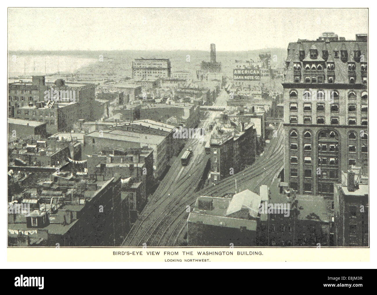 An 1893 bird’s-eye view illustration from the Washington Building in ...