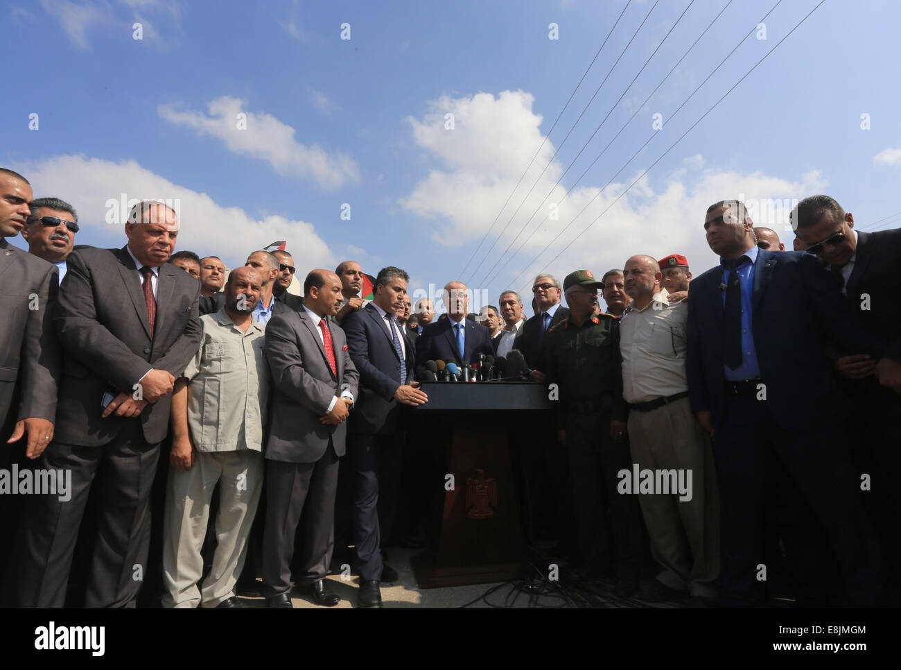 Gaza Strip. 9th Oct, 2014. Palestinian Prime Minister Rami Hamdallah ...