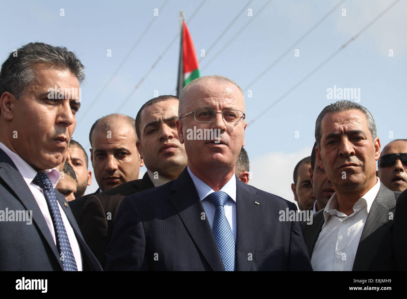 Gaza Strip. 9th Oct, 2014. Palestinian Prime Minister Rami Hamdallah ...