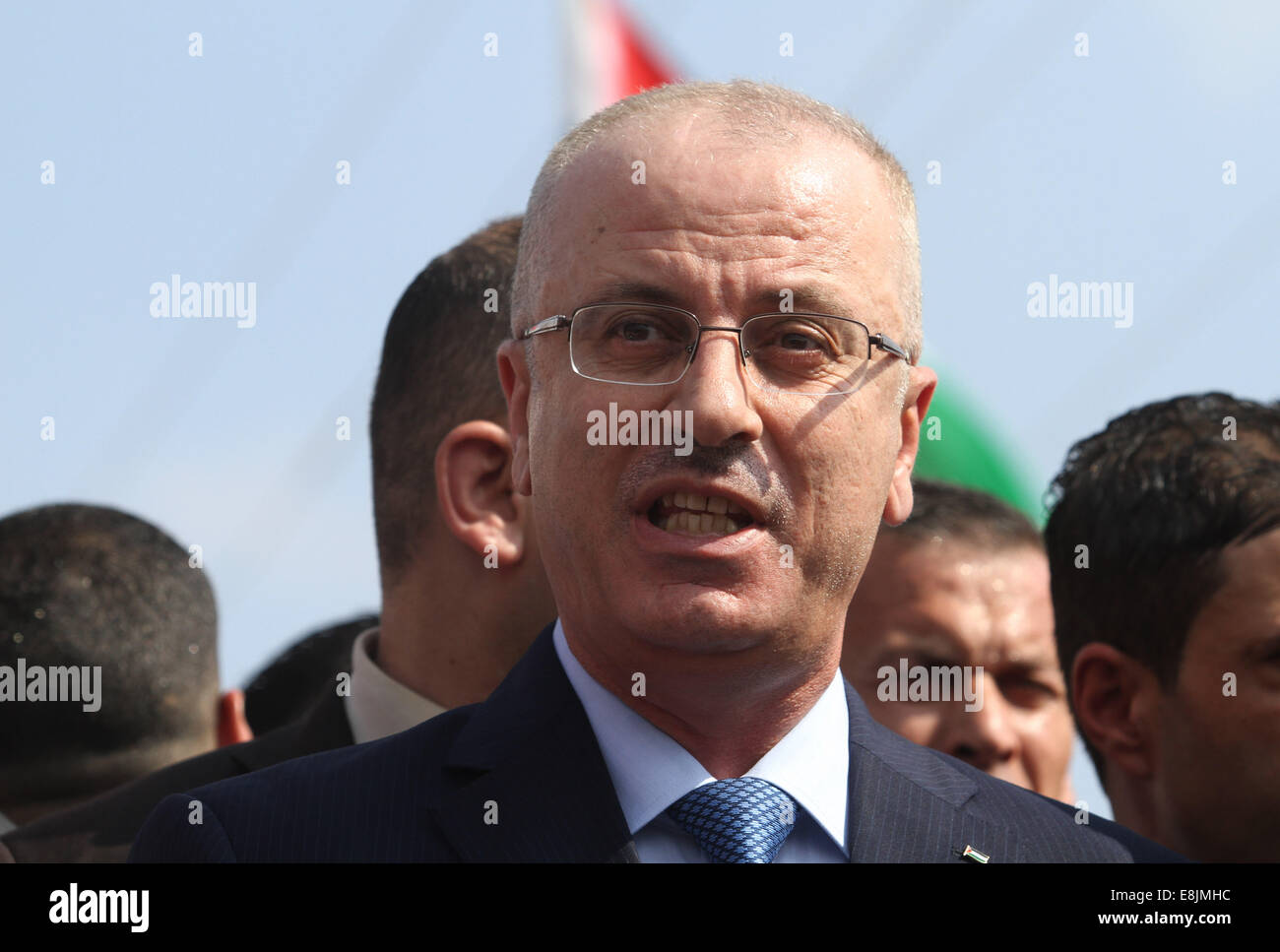 Gaza Strip. 9th Oct, 2014. Palestinian Prime Minister Rami Hamdallah ...