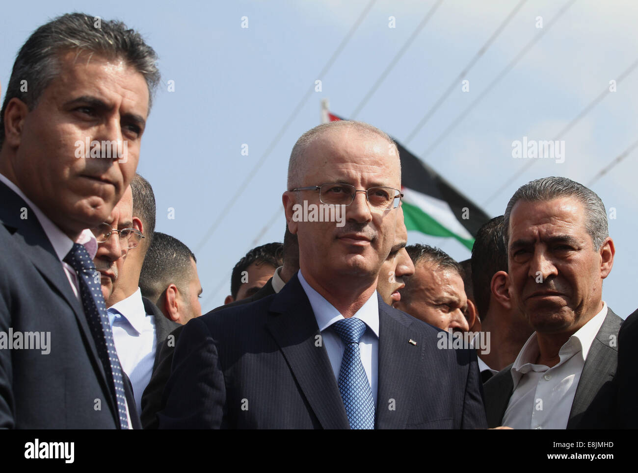 Gaza Strip. 9th Oct, 2014. Palestinian Prime Minister Rami Hamdallah ...