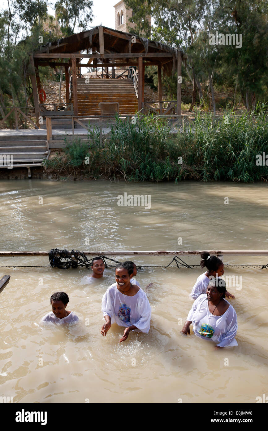 Baptism in Jordan River Stock Photo - Alamy