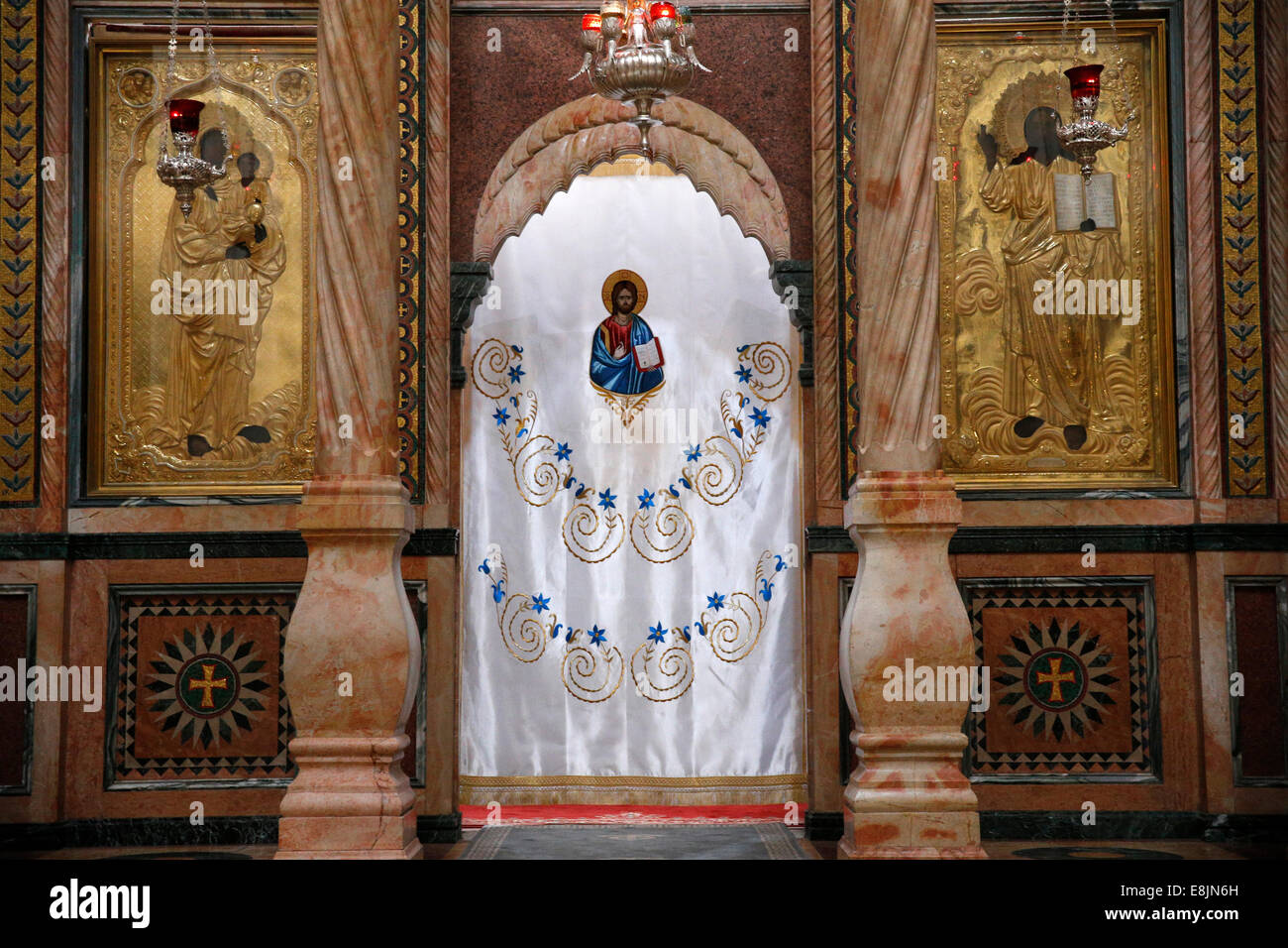 Holy Sepulchre Church. The Greek Orthodox catholicon. The iconostasis ...