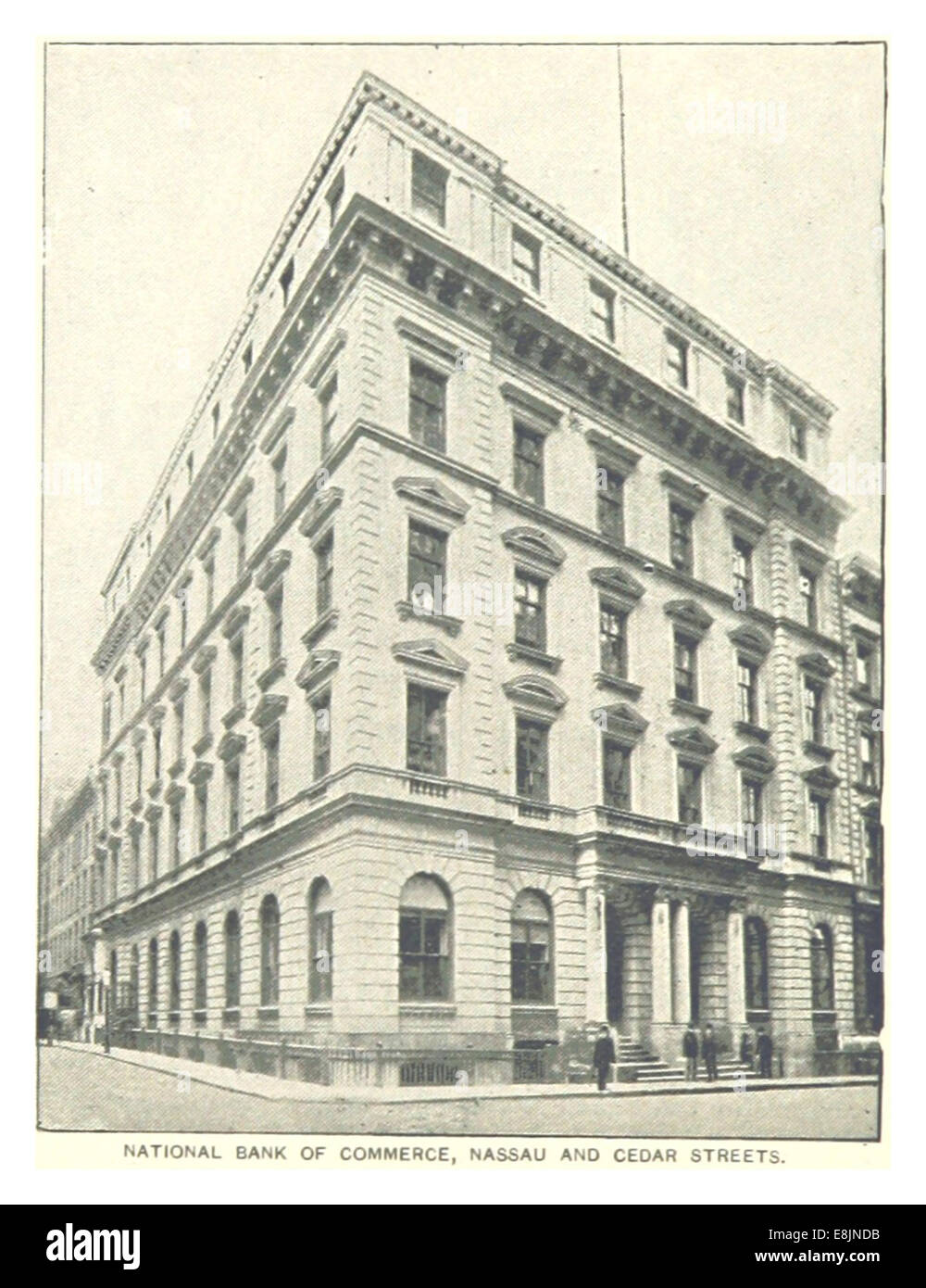 An 1893 illustration of the National Bank of Commerce located at Nassau ...