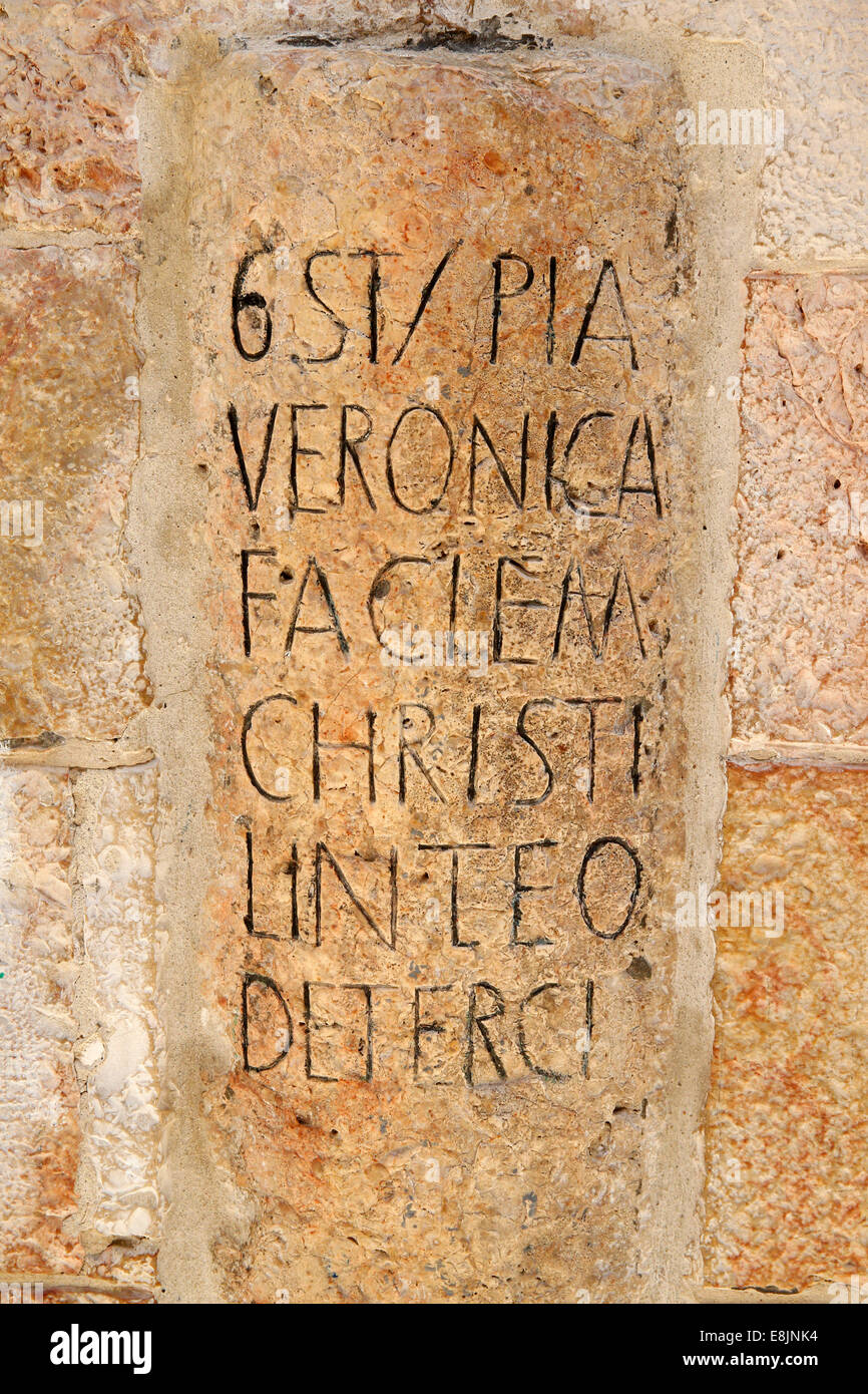 Via Dolorosa. Sixth station. The Veil of Veronica Stock Photo - Alamy