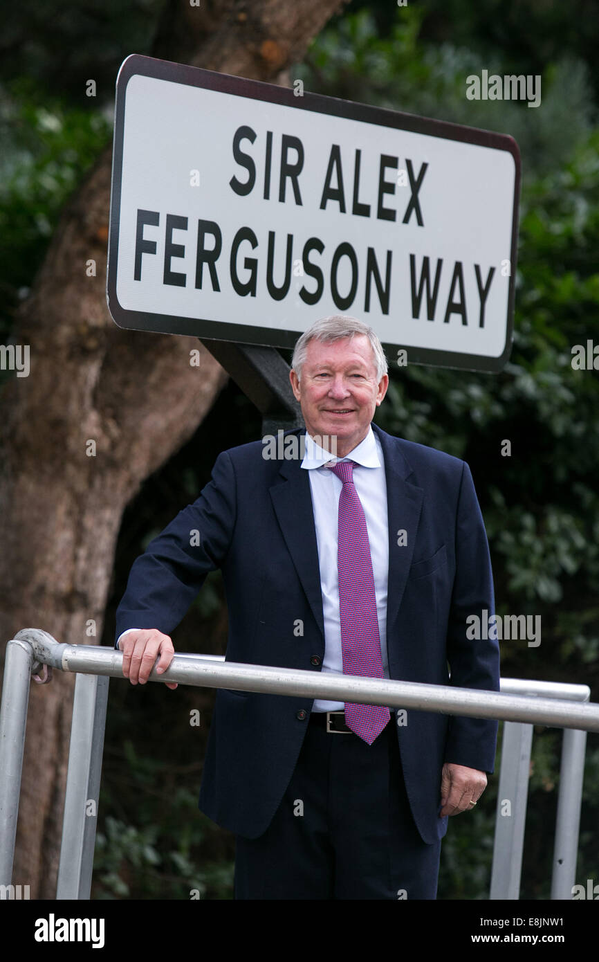 Sir Alex Ferguson at a road naming ceremony near Old Trafford football ...