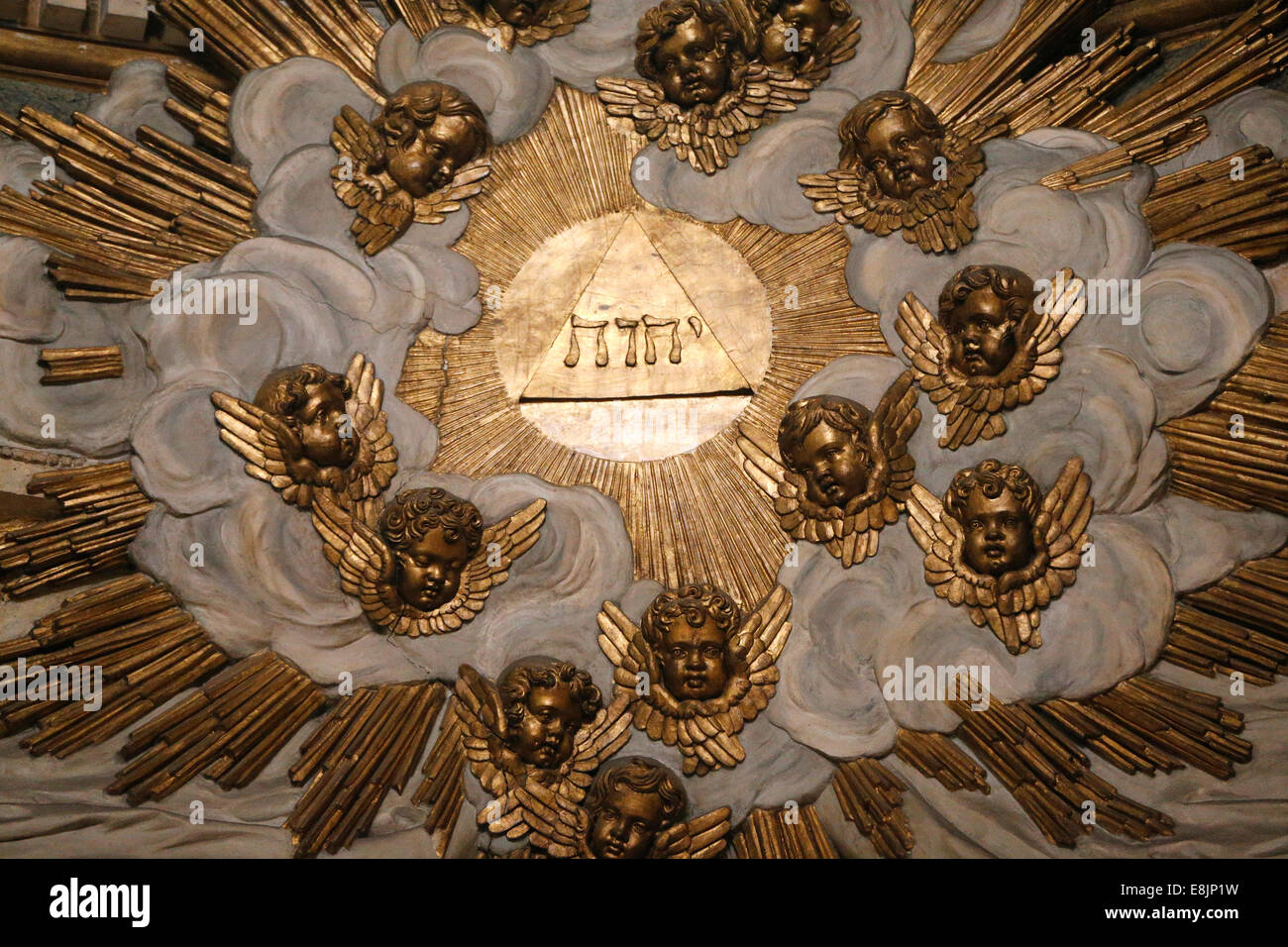 Church of Saint-Thomas d'Aquin. Tetragrammaton Stock Photo - Alamy