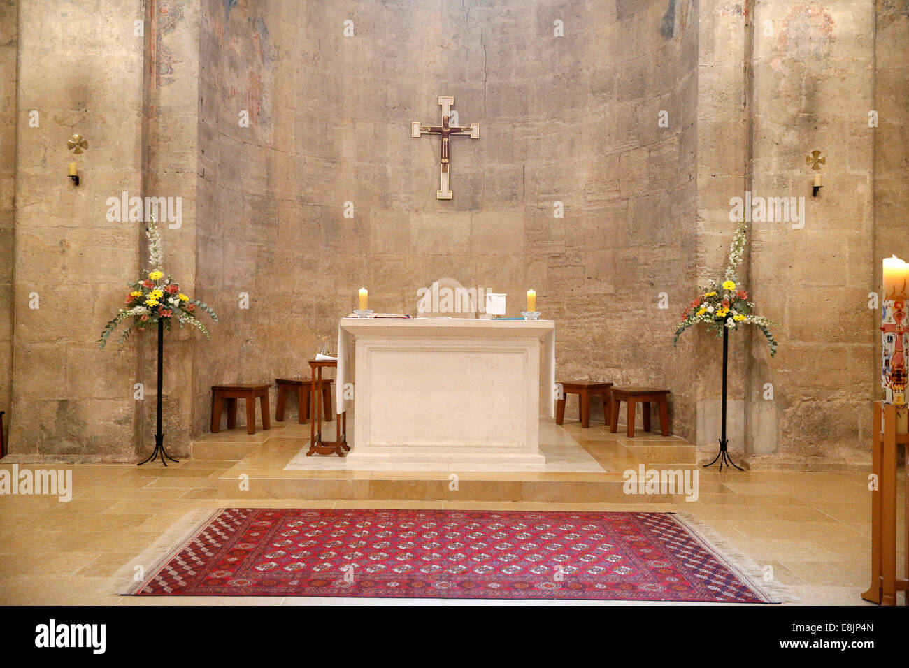 Abu Gosh Benedictine Monastery. Altar Stock Photo - Alamy