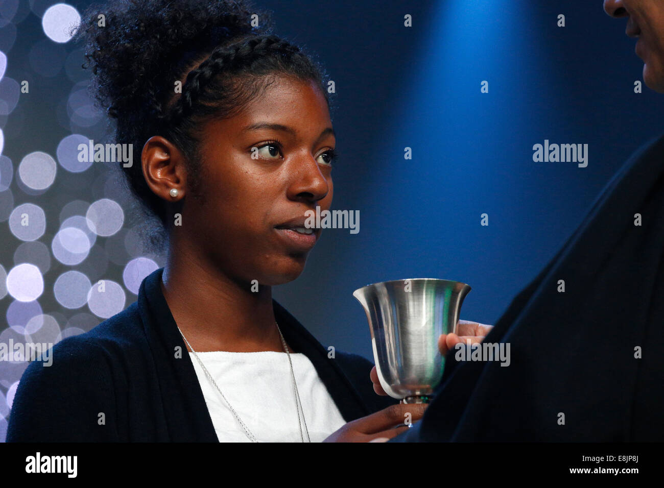 Protestant gathering at Paris-Bercy. Holy communion Stock Photo - Alamy