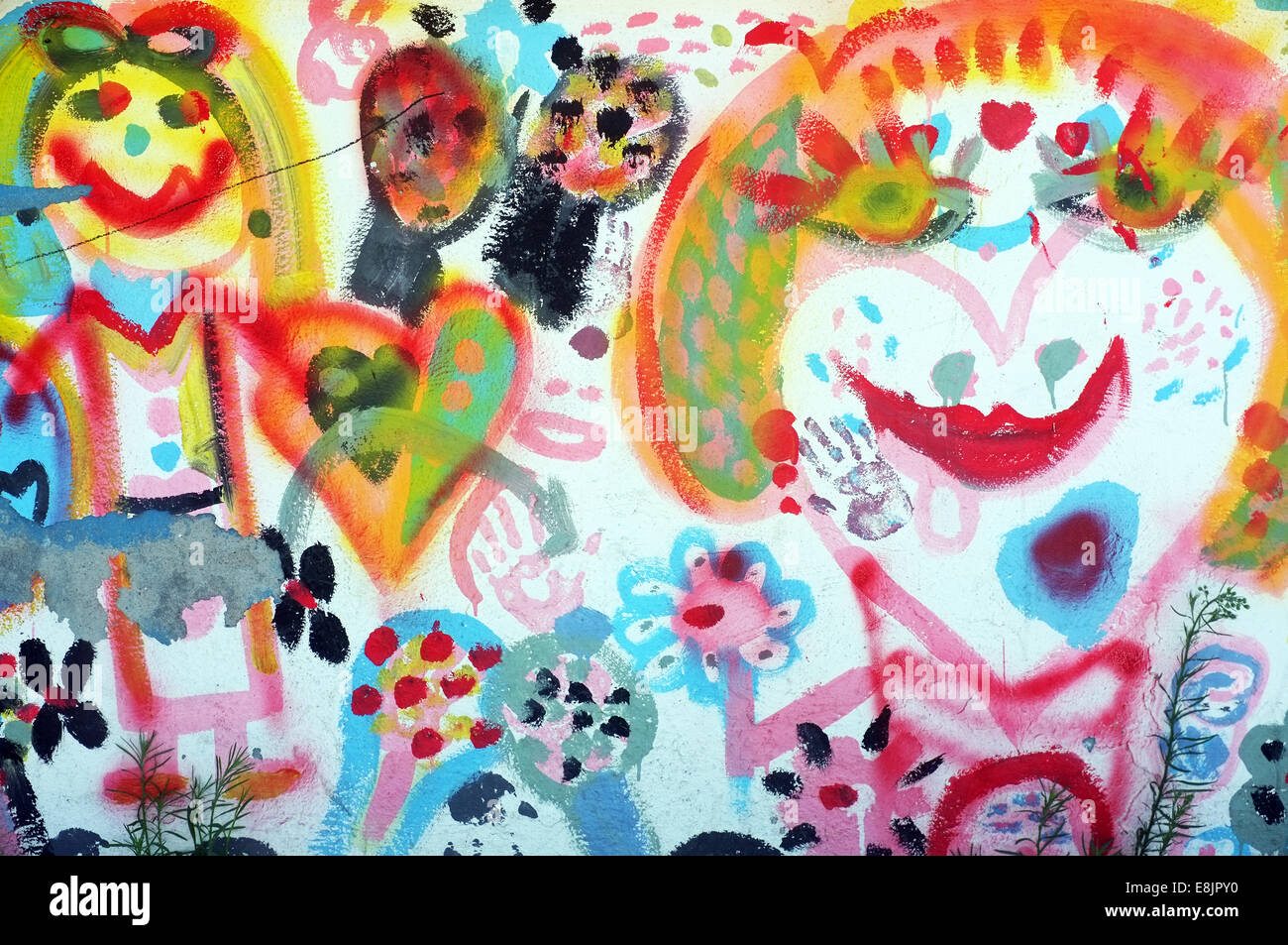 Child graffiti on the wall Stock Photo - Alamy